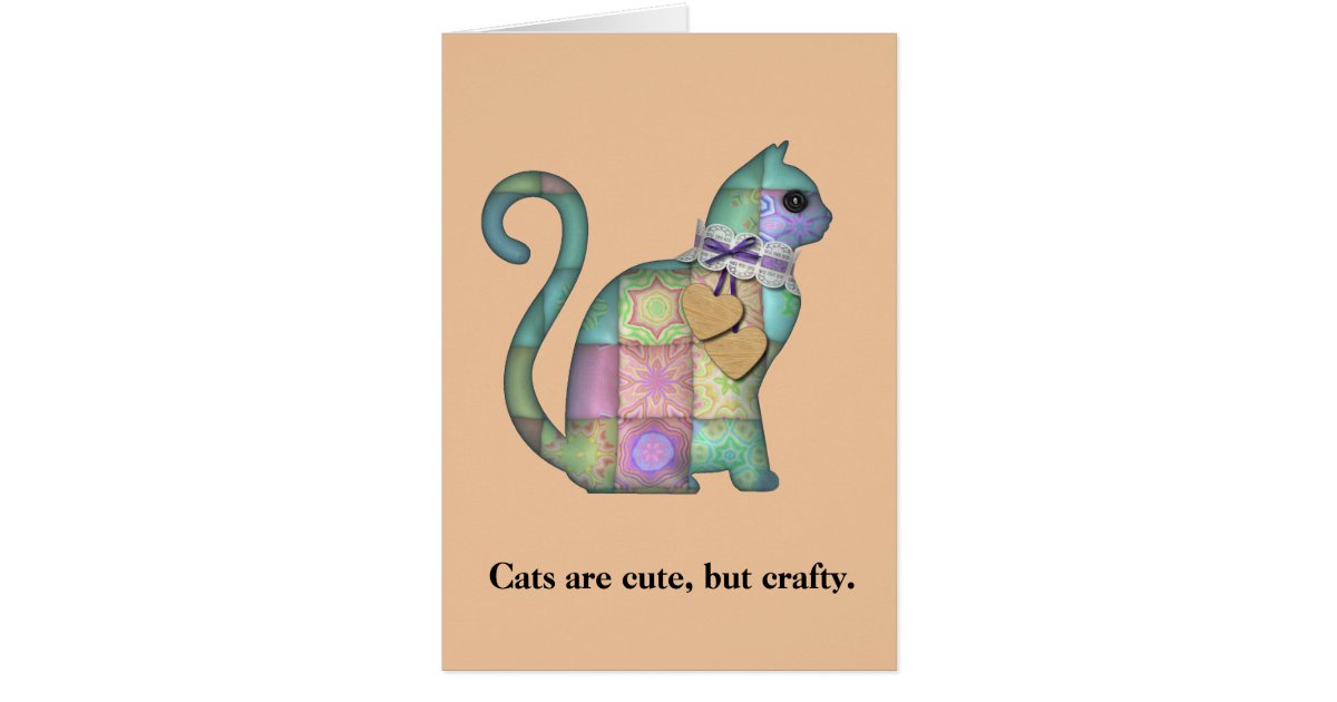 Crafty Cats Quilt Funny Birthday Card | Zazzle.com