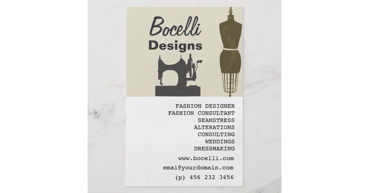 Crafty Ladies Seamstress Fashion Stylist Modern Flyer | Zazzle