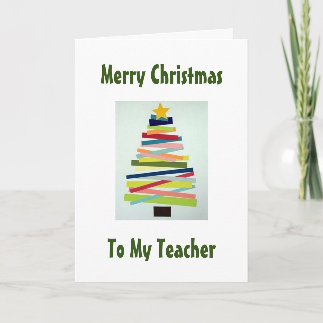 CRAFTY TREE FOR SPECIAL **TEACHER** AT CHRISTMAS HOLIDAY CARD | Zazzle
