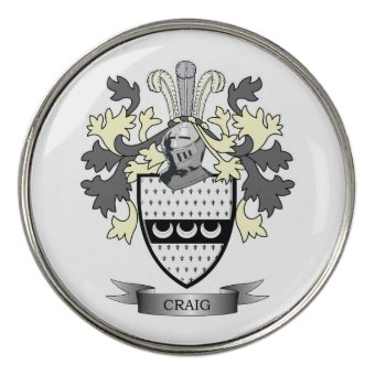 Craig Family Crest Coat of Arms Golf Ball Marker | Zazzle