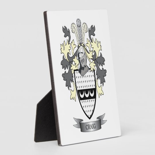 Craig Family Crest Coat of Arms Plaque | Zazzle.com