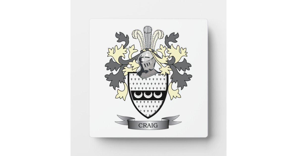 Craig Family Crest Coat of Arms Plaque | Zazzle