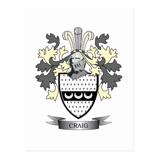 Craig Family Crest Coat of Arms Postcard | Zazzle.com