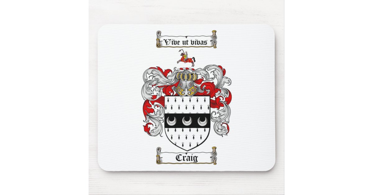 CRAIG FAMILY CREST - CRAIG COAT OF ARMS MOUSE PAD | Zazzle