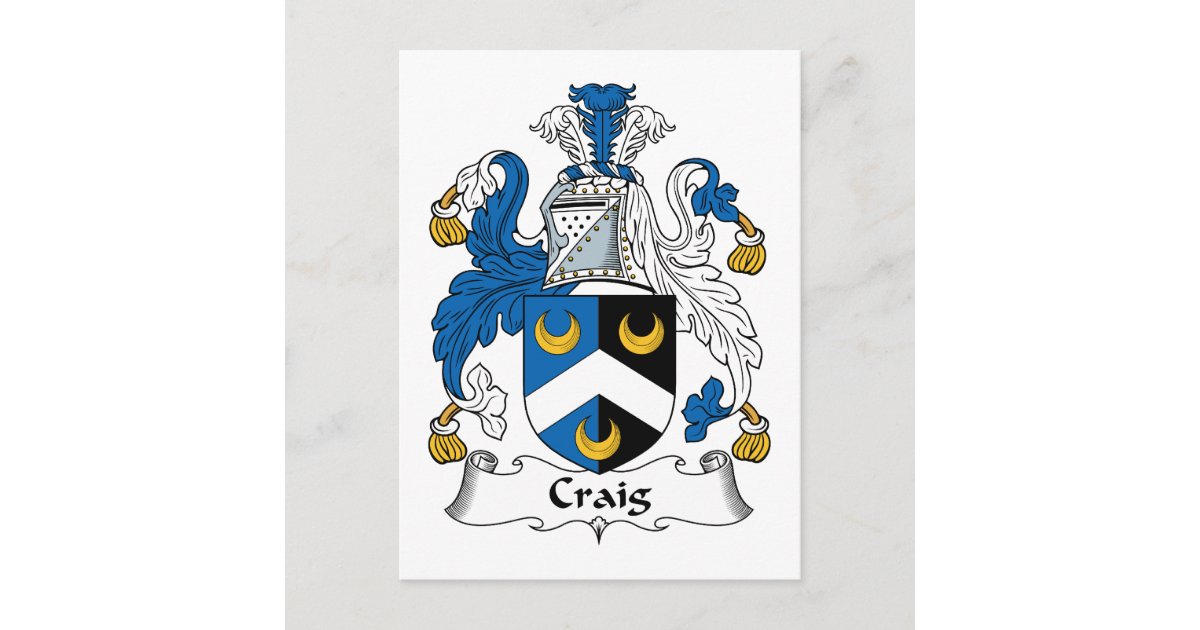 Craig Family Crest Postcard | Zazzle