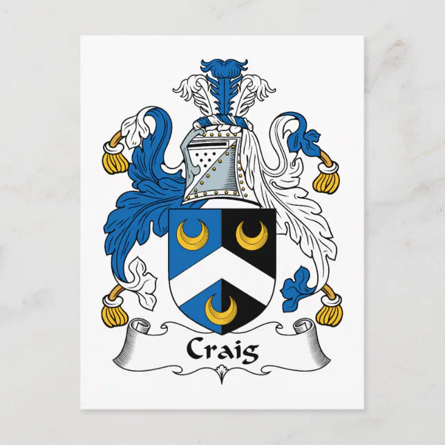 Craig Family Crest Postcard | Zazzle