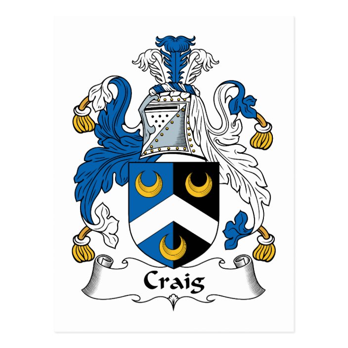 Craig Family Crest Postcard | Zazzle.com