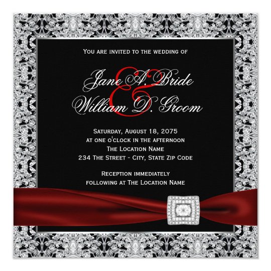 Cranberry Red and Black Wedding Invitation | Zazzle.com