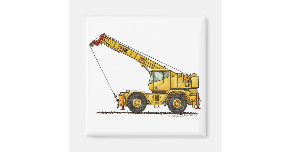 Crane All Terrain Hydraulic Construction Magnets | Zazzle