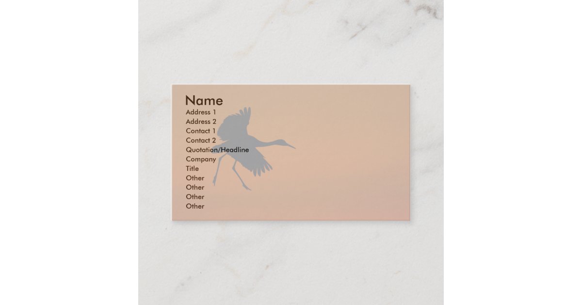 crane business card | Zazzle