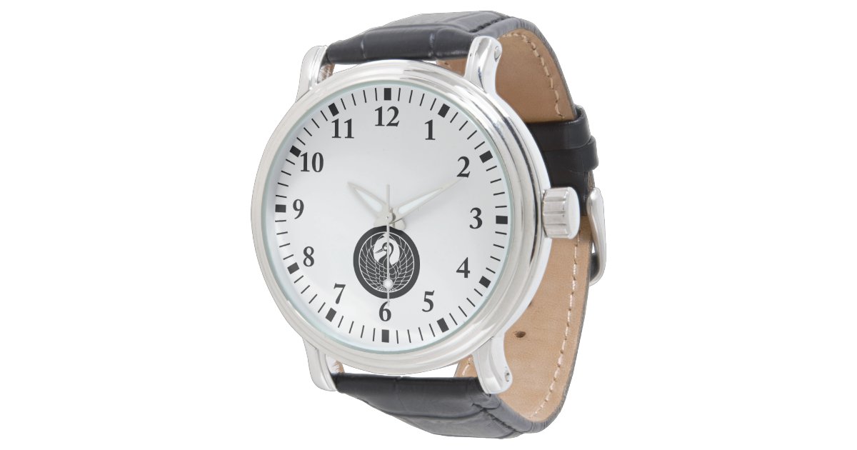 Crane circle in circle watch | Zazzle