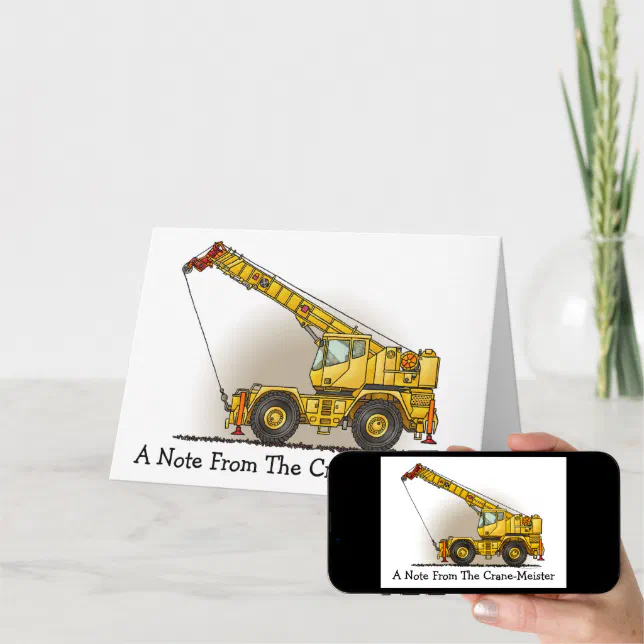 Crane Construction Equipment Note Card | Zazzle