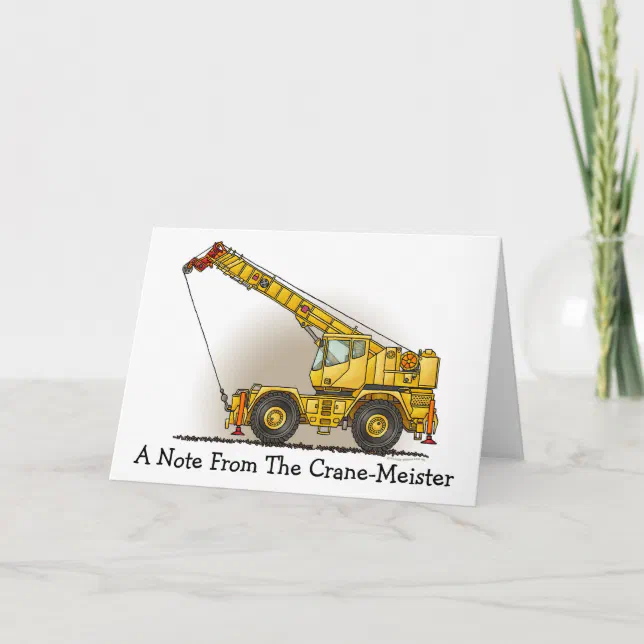 Crane Construction Equipment Note Card | Zazzle