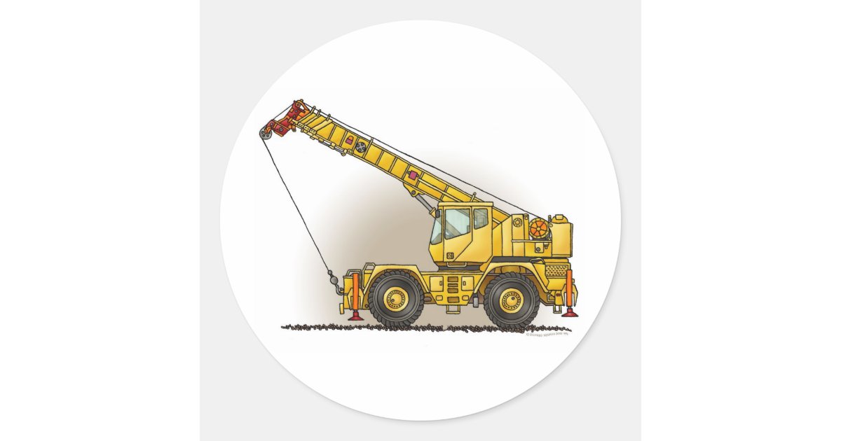 Crane Construction Equipment Sticker | Zazzle