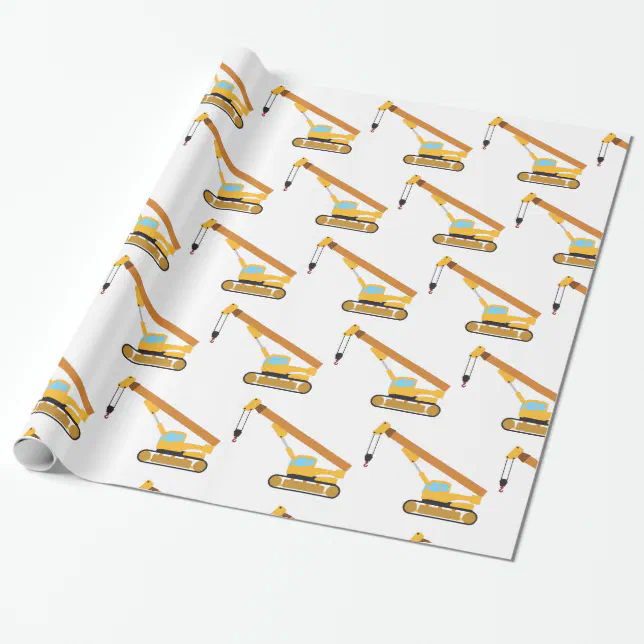 Crane Construction Truck Wrapping Paper | Zazzle