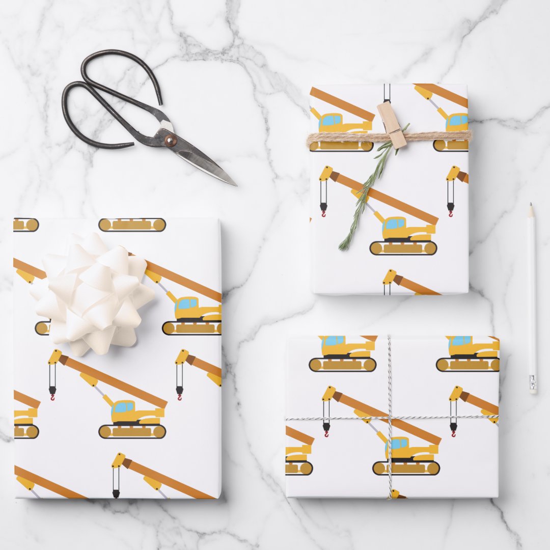Crane Construction Truck Wrapping Paper Sheets | Zazzle