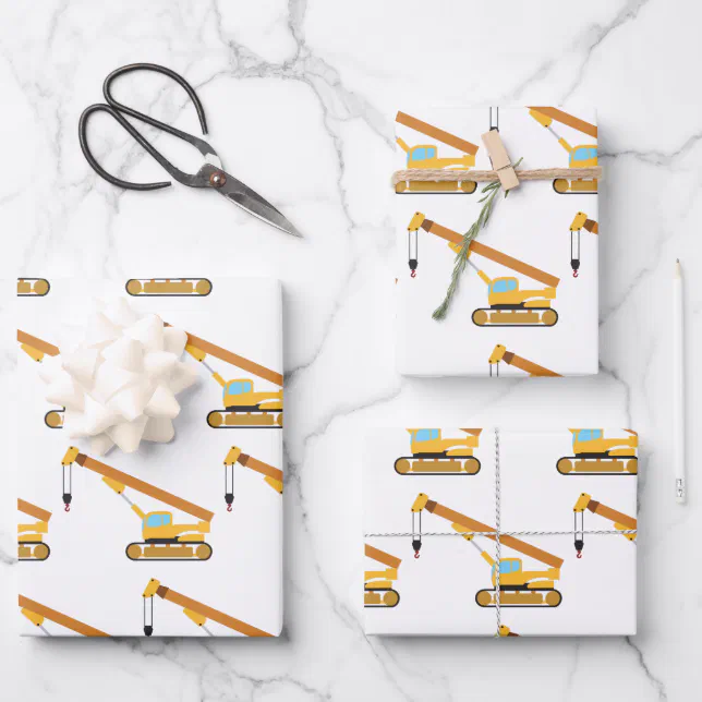 Crane Construction Truck Wrapping Paper Sheets | Zazzle