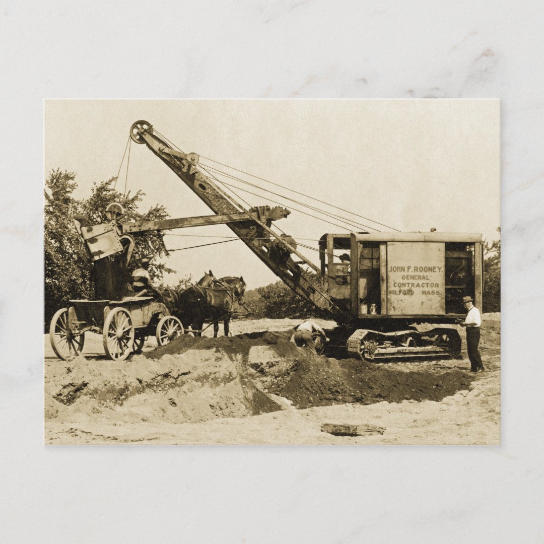 Crane Operator Northwest Loading Horse n Buggy Old Postcard | Zazzle