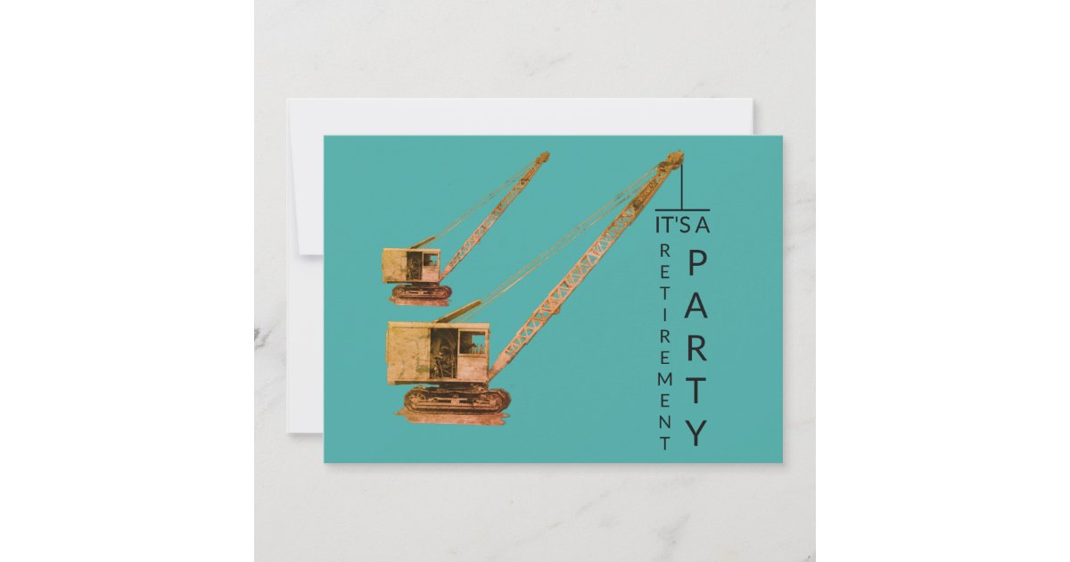 CRANE OPERATOR OPERATING ENGINEER RETIREMENT INVITATION | Zazzle