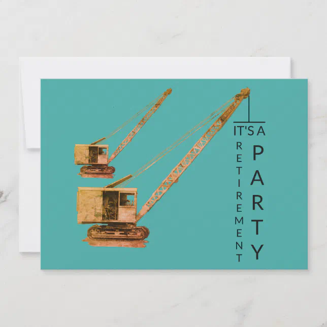 CRANE OPERATOR OPERATING ENGINEER RETIREMENT INVITATION | Zazzle