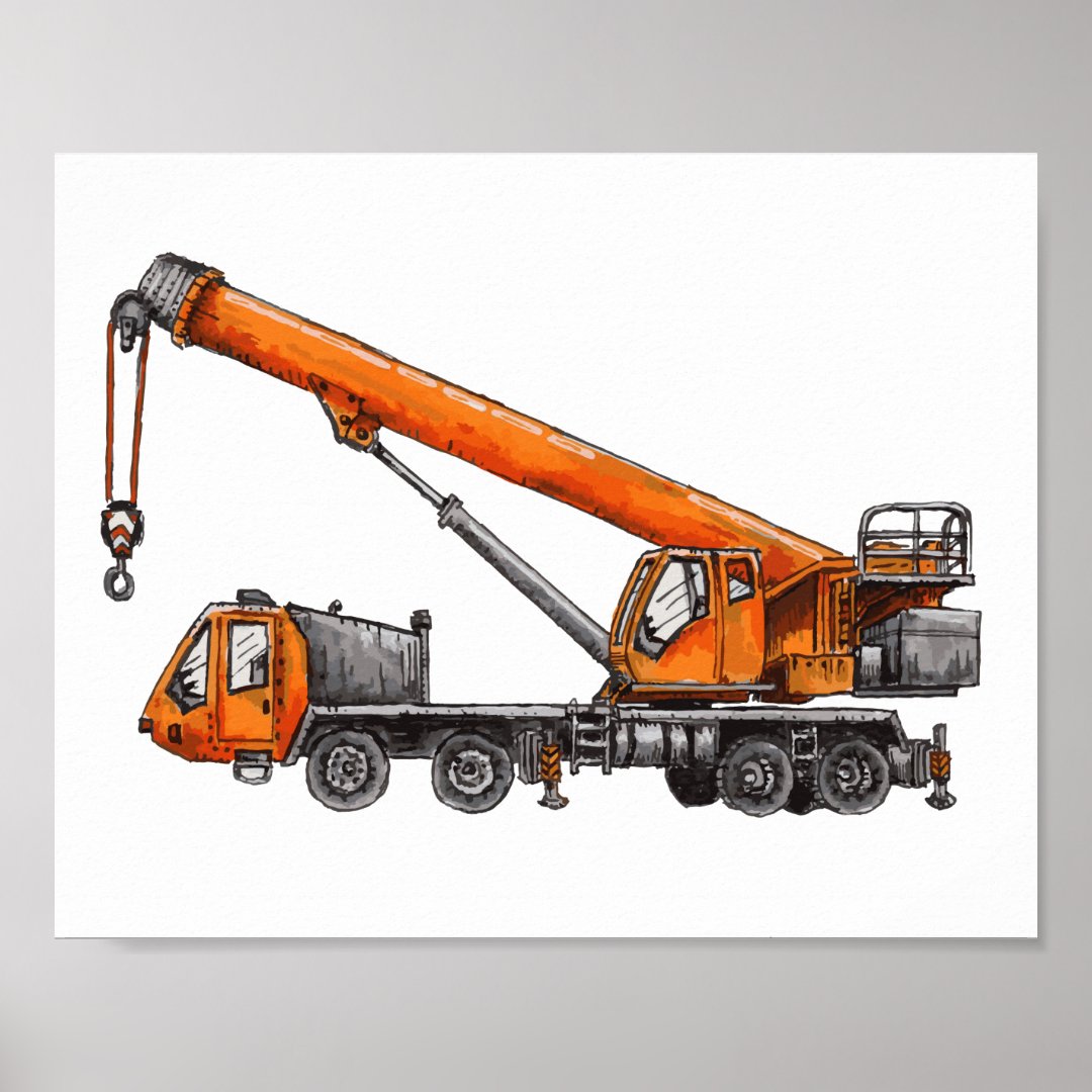 Crane Truck Poster | Zazzle