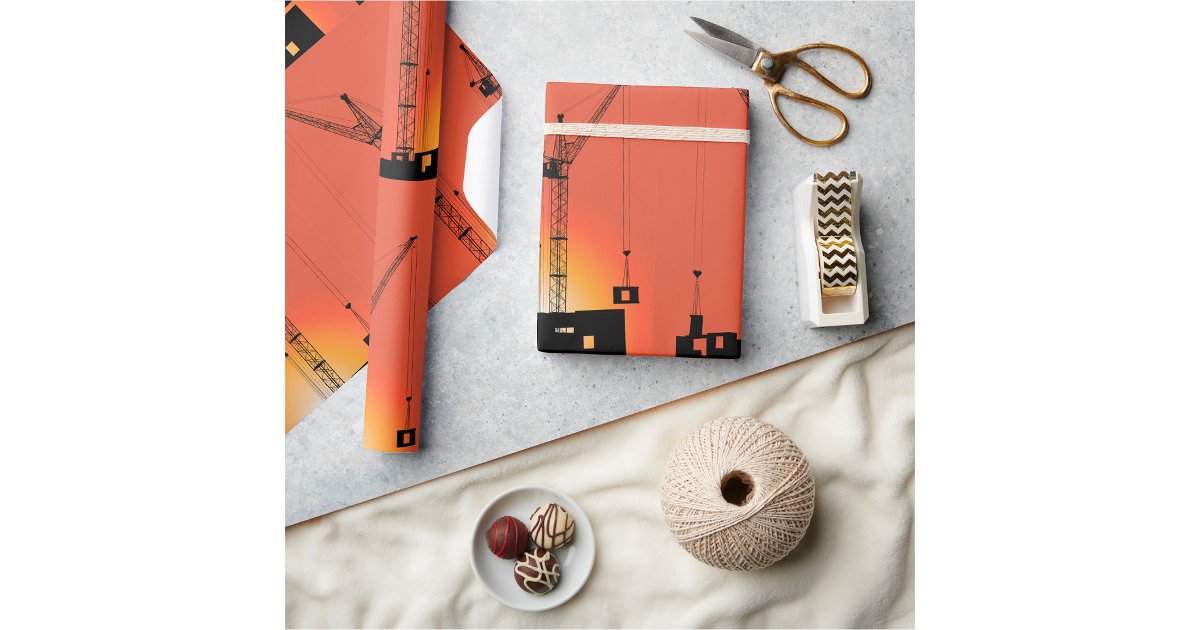 Cranes On A Building Wrapping Paper | Zazzle
