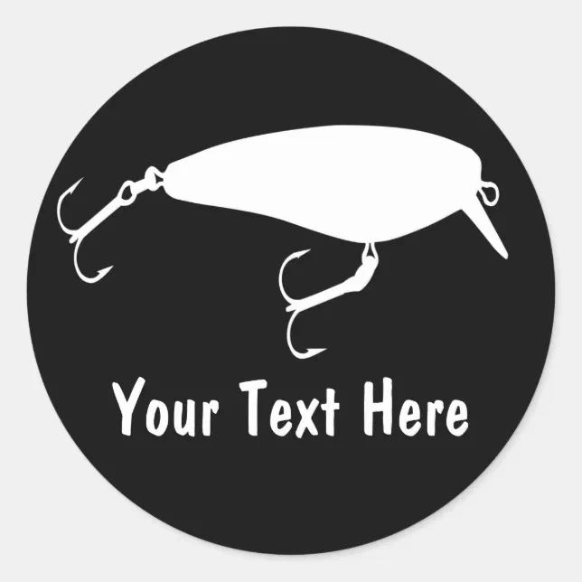 Crankbait Fishing Lure to Personalize Classic Round Sticker | Zazzle