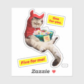 Cranky Devil Cat Sticker | Zazzle