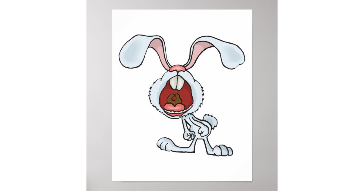 cranky yelling rabbit poster | Zazzle