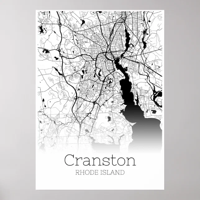 Cranston Map - Rhode Island - City Map Poster | Zazzle