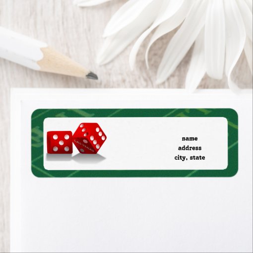 Craps Table With Las Vegas Dice Label | Zazzle
