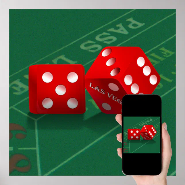 Craps Table With Las Vegas Dice Poster | Zazzle
