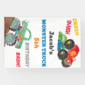 Crash Smash Monster Truck Birthday Bash Watercolor Banner | Zazzle