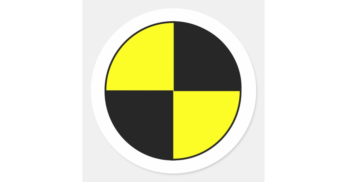 Crash Test Classic Round Sticker | Zazzle