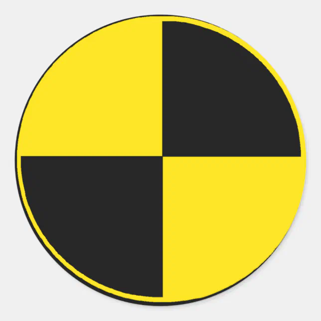 Crash Test Classic Round Sticker | Zazzle