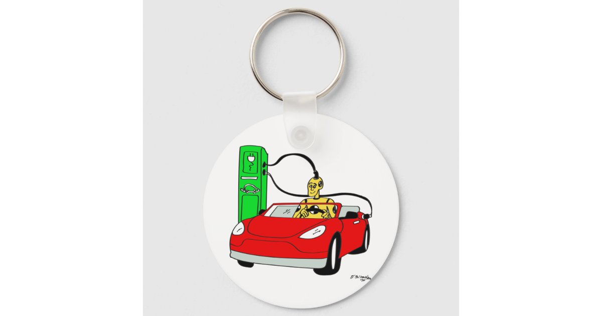 Crash Test Dummy & Car Recharging Keychain | Zazzle
