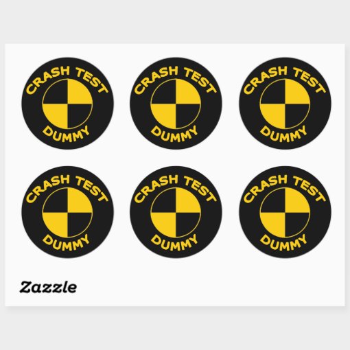 Crash Test Dummy Classic Round Sticker | Zazzle