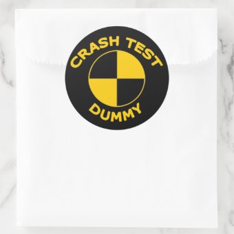 Crash Test Dummy Classic Round Sticker | Zazzle
