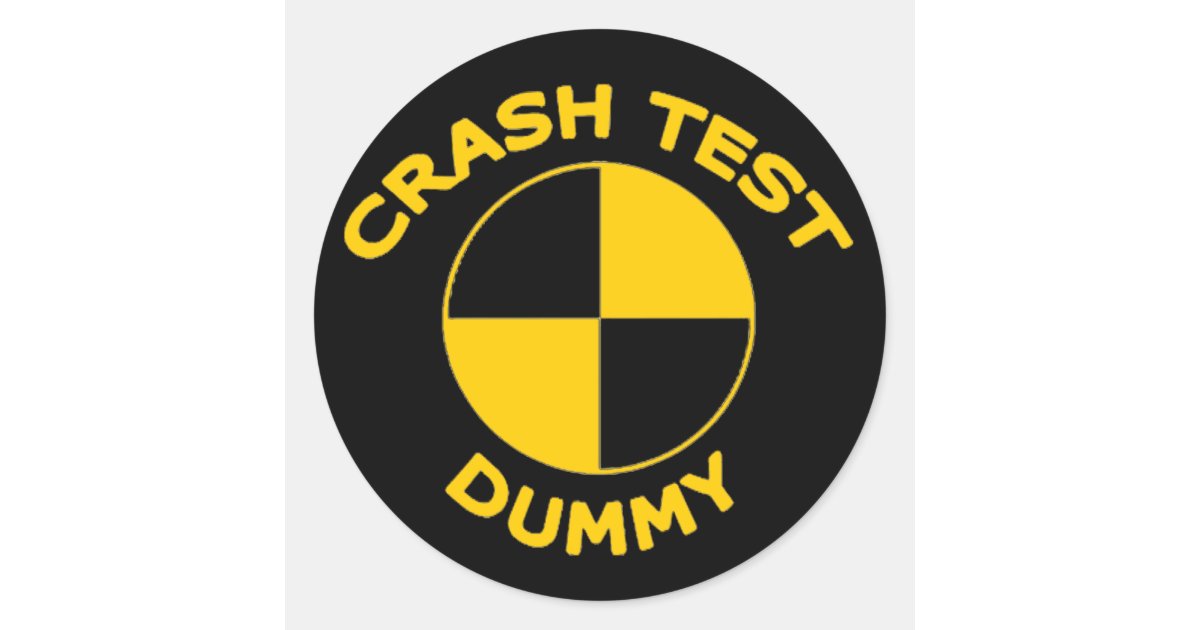 Crash Test Dummy Classic Round Sticker | Zazzle.com