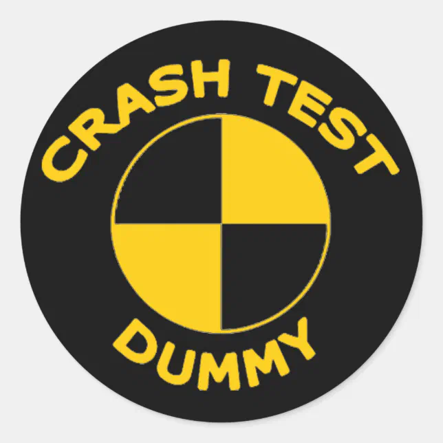 Crash Test Dummy Classic Round Sticker | Zazzle