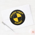 Crash Test Dummy Classic Round Sticker | Zazzle