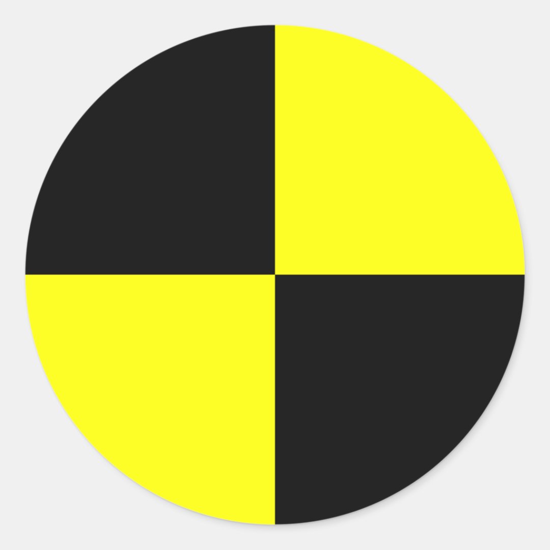 Crash test dummy stickers | black and yellow | Zazzle