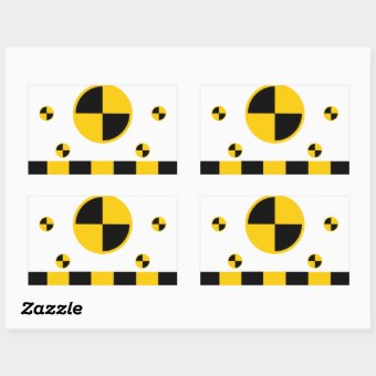 Crash Test Markers Rectangular Sticker | Zazzle