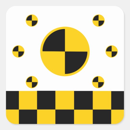 Crash Test Markers Square Sticker | Zazzle.com