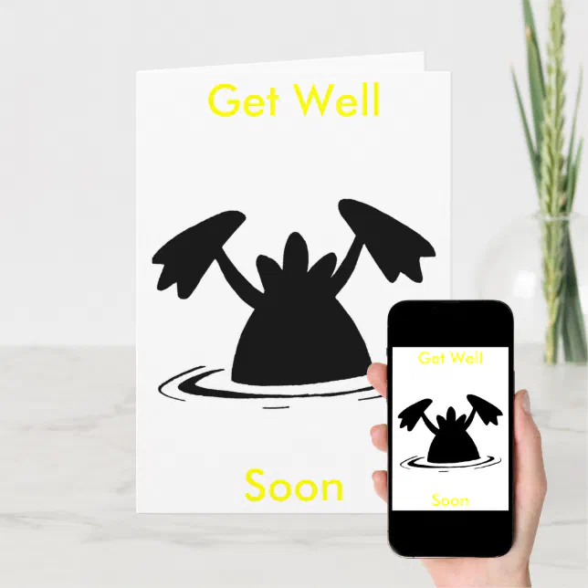 Crashed Duck Cartoon Get Well Soon Card | Zazzle