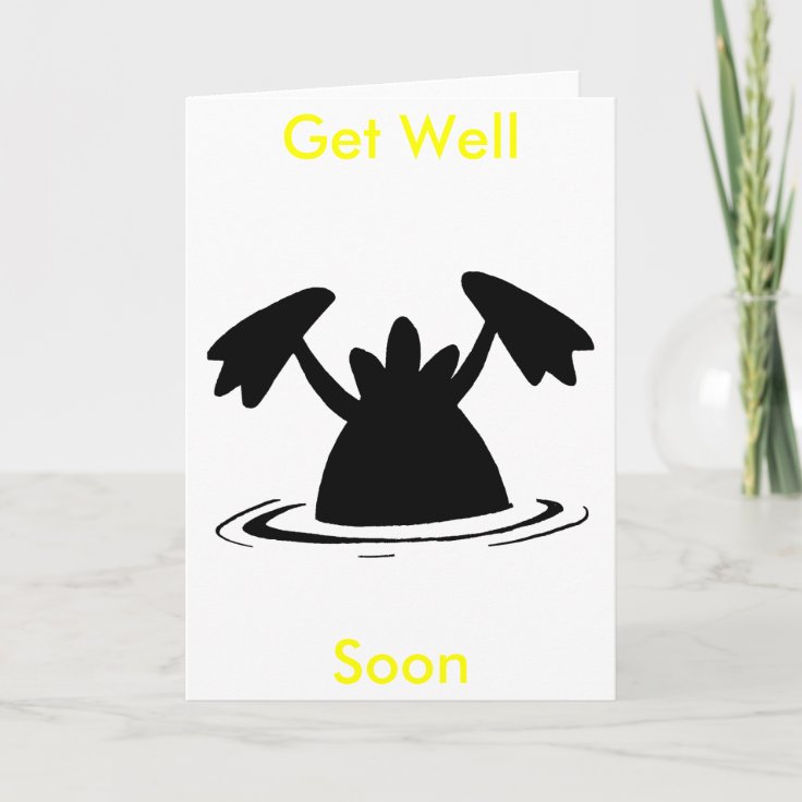 Crashed Duck Cartoon Get Well Soon Card | Zazzle