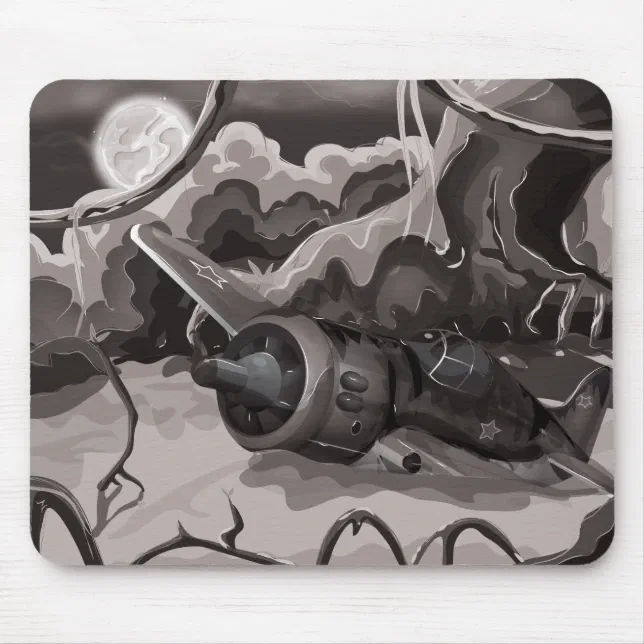 Crashed World War Fighter Aircraft Mouse Pad | Zazzle