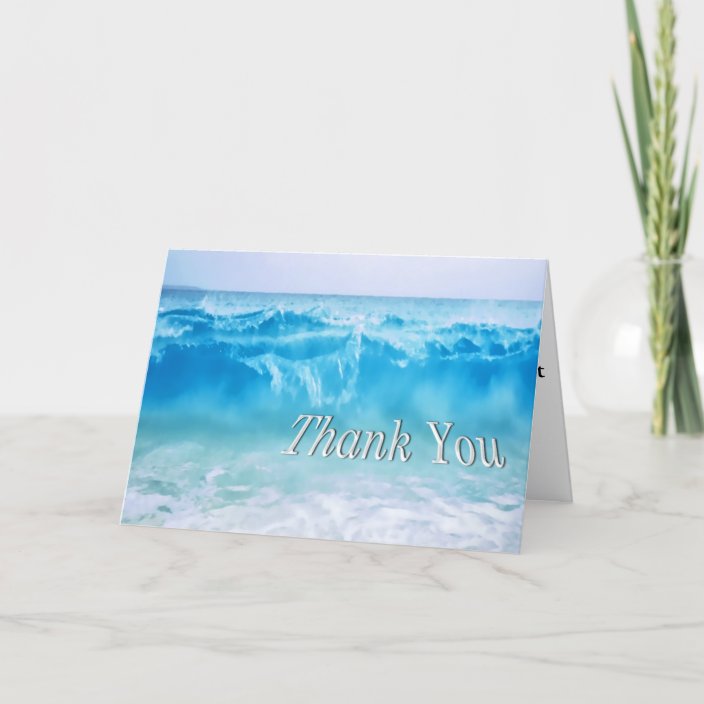 Crashing Of Waves On Beach Thank You Card | Zazzle.com