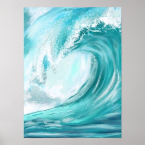 Crashing wave poster | Zazzle