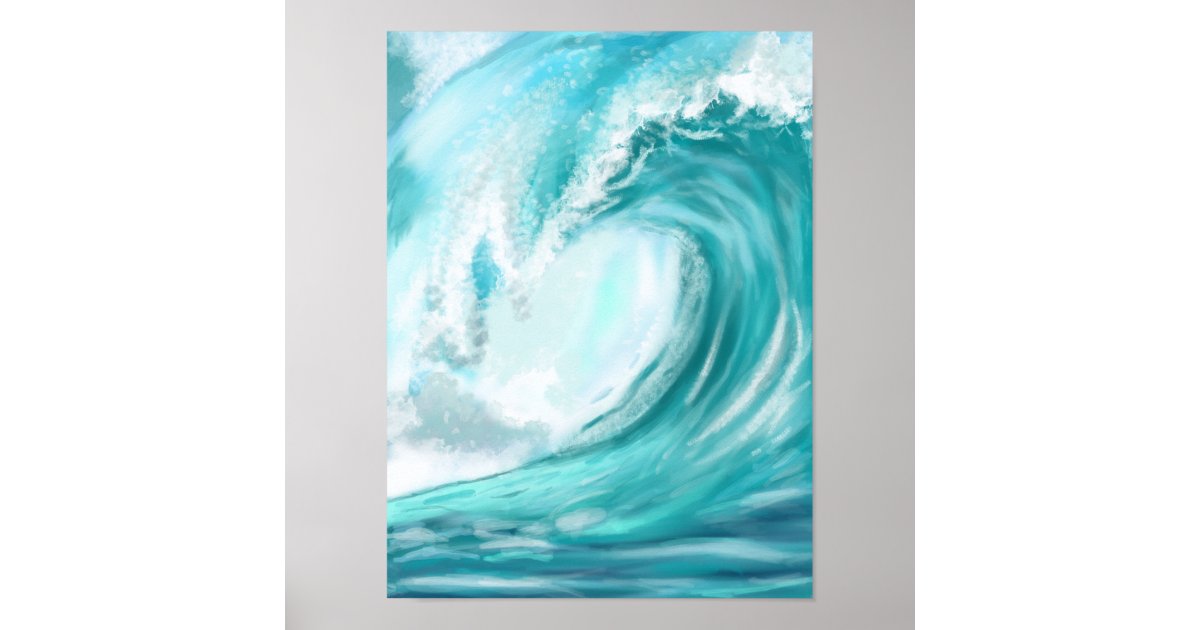 Crashing wave poster | Zazzle